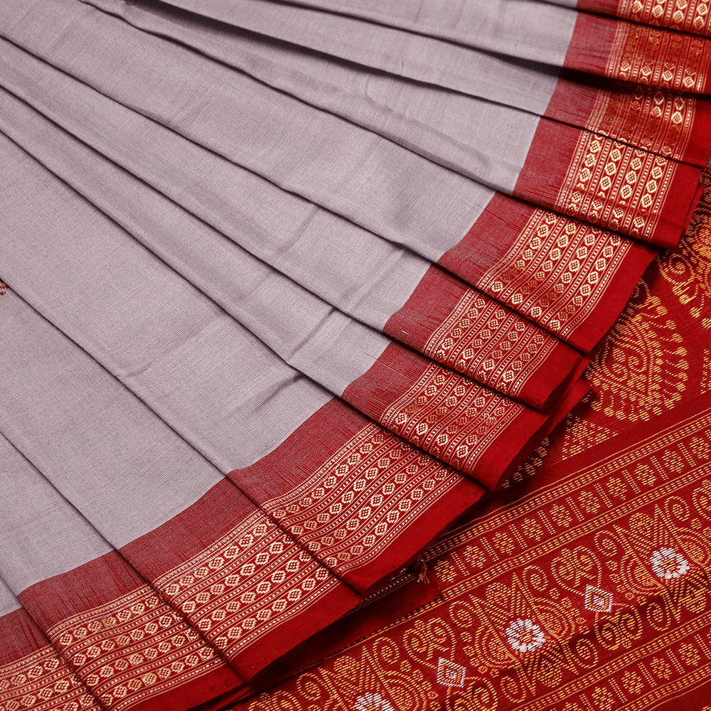 Grey Ikkat Bomkai Cotton Saree | D391500806 – Priyadarshini Handloom
