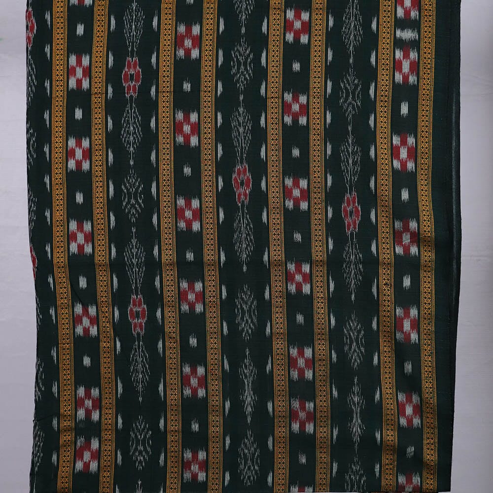 Green Ikkat Sambalpuri Kapda | T01300090 – Priyadarshini Handloom