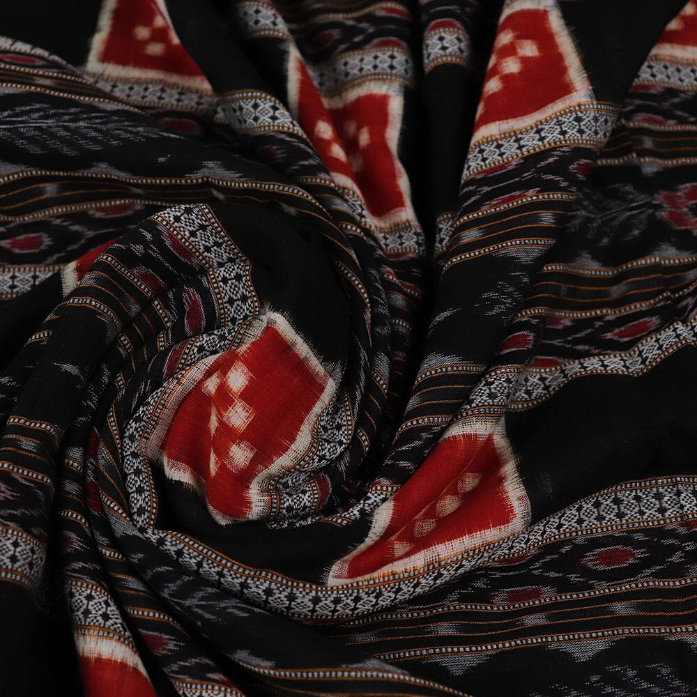 Black Ikkat Sambalpuri Kapda | T01380114 – Priyadarshini Handloom
